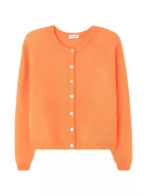 American Vintage Buttoned Ribbed Cardigan - Orange