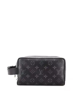 LOUIS VUITTON Dopp Kit Toiletry Monogram Eclipse Canvas Pouch - Black