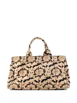 Prada Canapa Printed Canvas Large Tote Bag - Multicolour