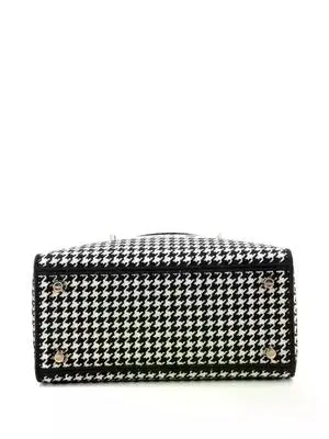 Dior Lady D-lite Houndstooth Canvas Medium Shoulder Bag - Black