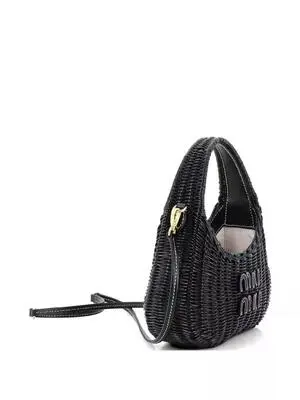 Miu Miu Wander Hobo Wicker Mini Shoulder Bag