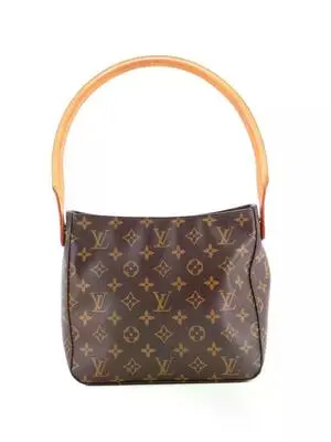 LOUIS VUITTON Looping Handbag Monogram Canvas Mm Satchel - Brown