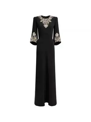 Jenny Packham Embellished Floor-length Dress - Black