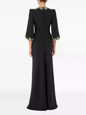 Jenny Packham Embellished Floor-length Dress - Black