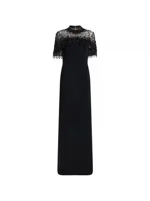 Jenny Packham Livia Beaded Embellished Maxi Dress - Black