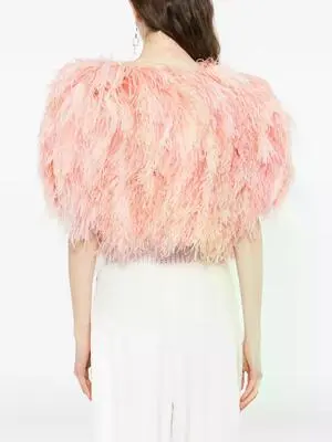 ISABEL SANCHIS Feather-embellished Jacket
