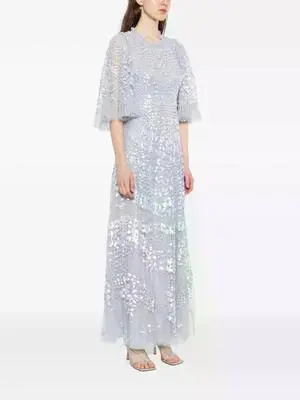 NEEDLE & THREAD Anais Sequin Gown - Blue