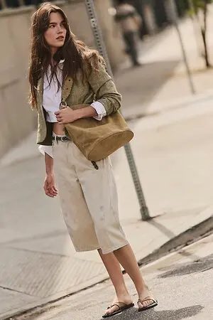 Free People Textured Blazer With Tortoiseshell Button Closure - Sage