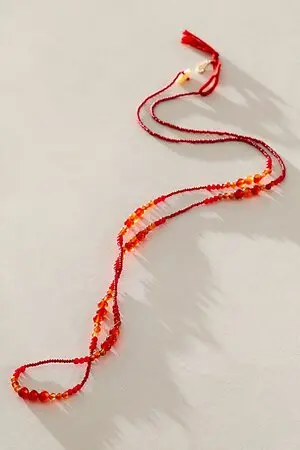 Free People Hettie Semiprecious Strand Necklace - Carnelian