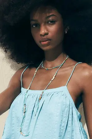 Free People Hettie Semiprecious Strand Necklace - Turquoise