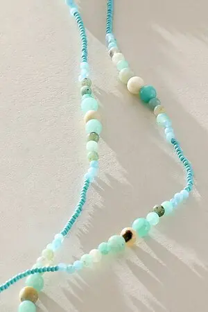 Free People Hettie Semiprecious Strand Necklace - Turquoise