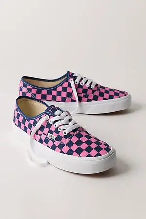 VANS Authentic Checkerboard Sneakers - Deep Indigo/pink Fizz