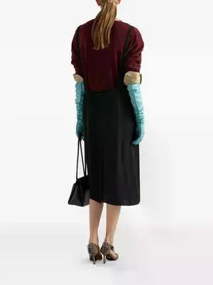 Prada Crepe Skirt With Suspender Straps