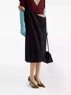 Prada Crepe Skirt With Suspender Straps