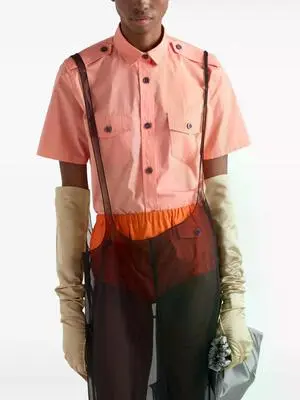 Prada Cotton Poplin Shirt With Classic Collar And Pockets