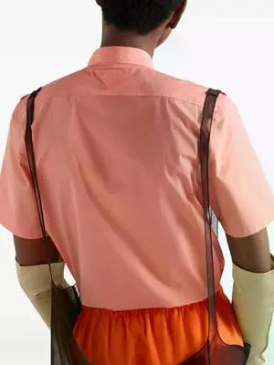 Prada Cotton Poplin Shirt With Classic Collar And Pockets