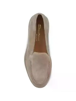 Santoni Suede Slip-on Loafers - Neutrals