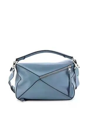 Loewe Puzzle Bag Leather Medium Shoulder Bag - Blue