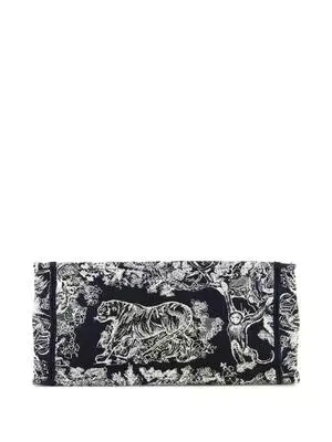 Dior Book Embroidered Canvas Medium Tote Bag - Blue