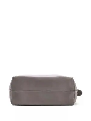Fendi Logo The Way Satchel Embossed Leather Medium Shoulder Bag - Grey