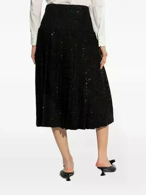Alessandra Rich Sequin Slit Pleated Skirt