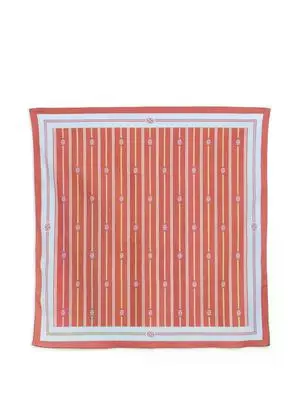 Drole De Monsieur Striped Logo Scarf - Red