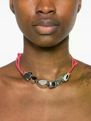 Plan C Beaded Necklace - Silver