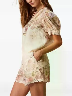 TWINSET Floral Puff-sleeve Blouse