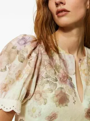 TWINSET Floral Puff-sleeve Blouse