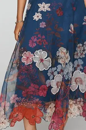 Maeve Floral Chiffon Midi Dress