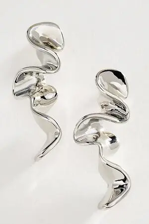 Anthropologie Swirl Drop Earrings - Silver