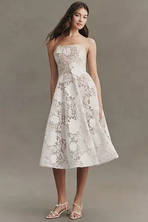 HELSI Cassandra Strapless Lace Midi Dress