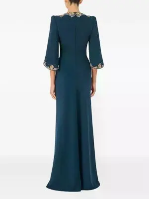 Jenny Packham Ice Cascade Embellished Gown - Blue