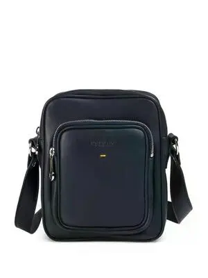 DOUCAL'S Leather Messenger Bag - Blue