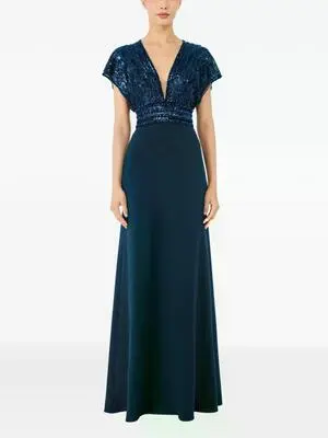 Jenny Packham Cary Sequin V-neck Dress