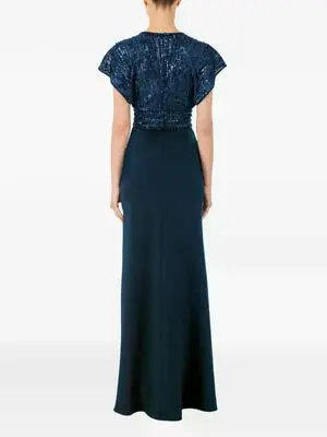 Jenny Packham Cary Sequin V-neck Dress