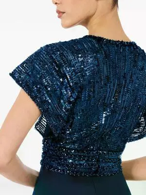 Jenny Packham Cary Sequin V-neck Dress