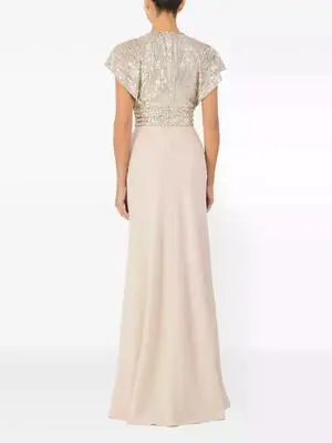 Jenny Packham Cary Sequin V-neck Dress