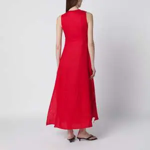Farm Rio Linen Dress With Floral Appliqués