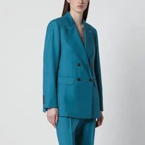 Max Mara Wool-blend Double-breasted Jacket - Light Blue