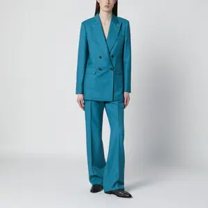 Max Mara Wool-blend Double-breasted Jacket - Light Blue