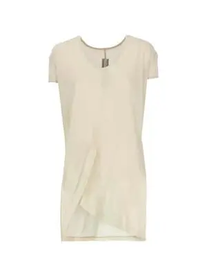 Rick Owens Temple Hiked T V-neck T-shirt - Neutrals