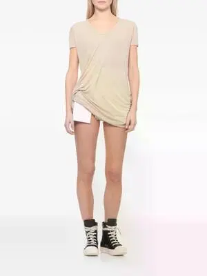 Rick Owens Temple Hiked T V-neck T-shirt - Neutrals