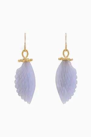 Ulla Johnson Small Wing Stone Drop Earring - Blue Agate