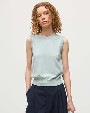 Johnstons Of Elgin Iris Light Classic Cashmere Tank - Green