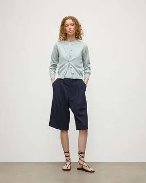Johnstons Of Elgin Iris Light Classic Cashmere Cardigan - Green