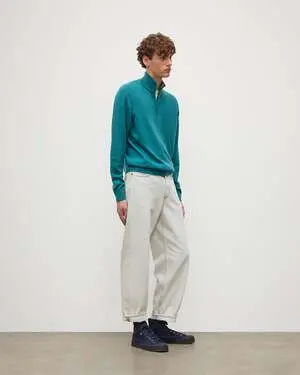 Johnstons Of Elgin Cashmere Half Zip Jumper - Green