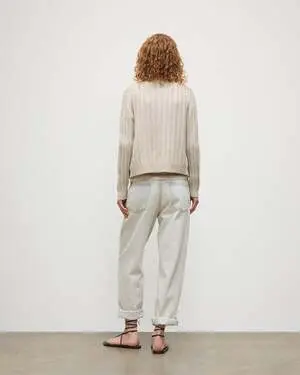 Johnstons Of Elgin Lecht Cashmere Crew Cardigan - Natural
