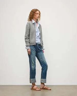 Johnstons Of Elgin Lecht Cashmere Crew Cardigan - Grey