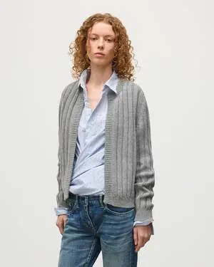 Johnstons Of Elgin Lecht Cashmere Crew Cardigan - Grey